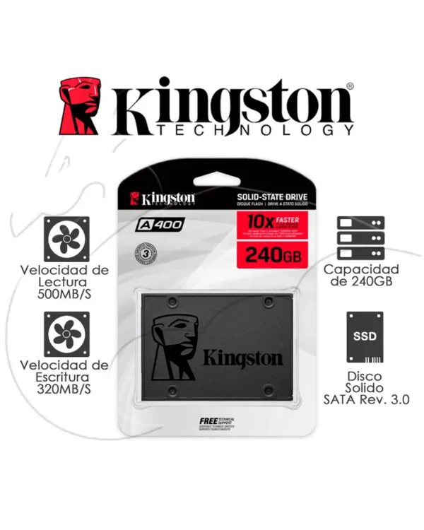 Disco duro SSD 240 GB kingston | Soy Tecnologia | a2 Softway